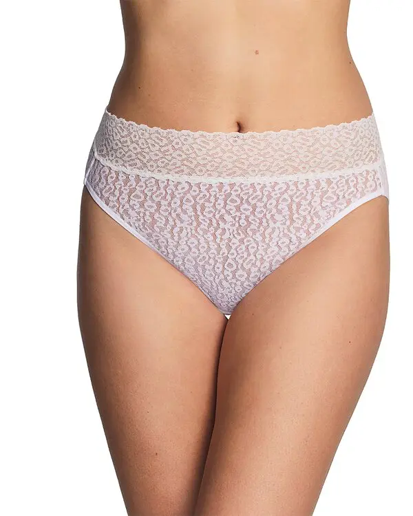 Wacoal High Bar High Cut Lace Panties - White
