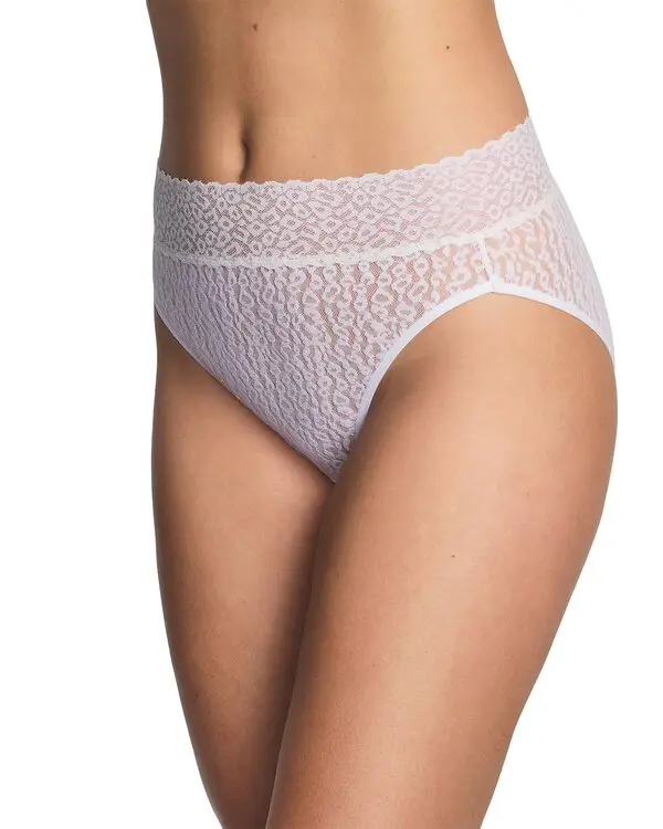 Wacoal High Bar High Cut Lace Panties - White