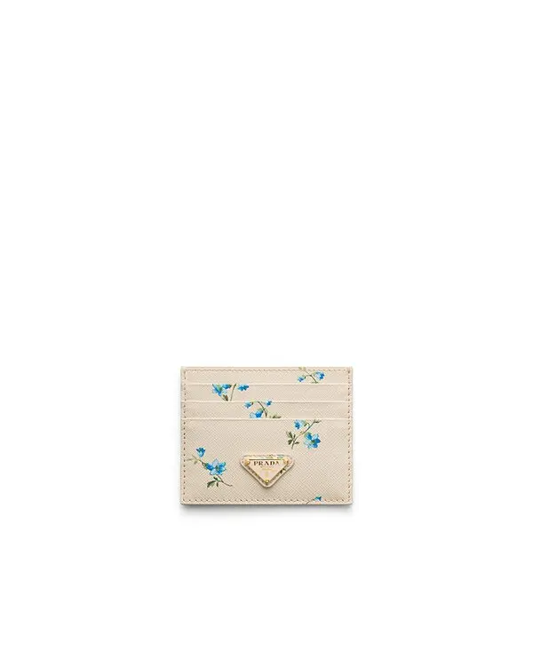 Prada Printed Saffiano Leather Card Holder