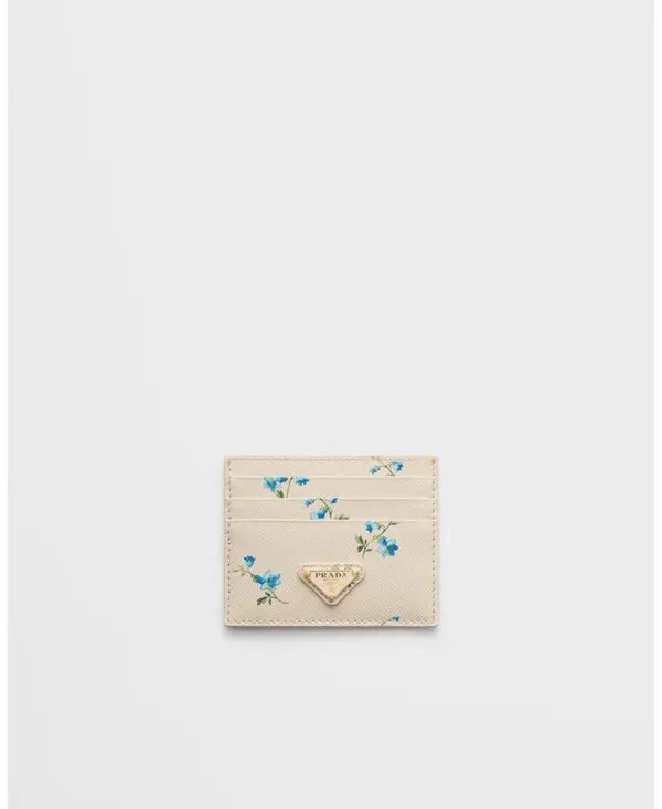 Prada Printed Saffiano Leather Card Holder