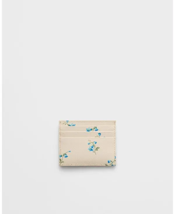 Prada Printed Saffiano Leather Card Holder