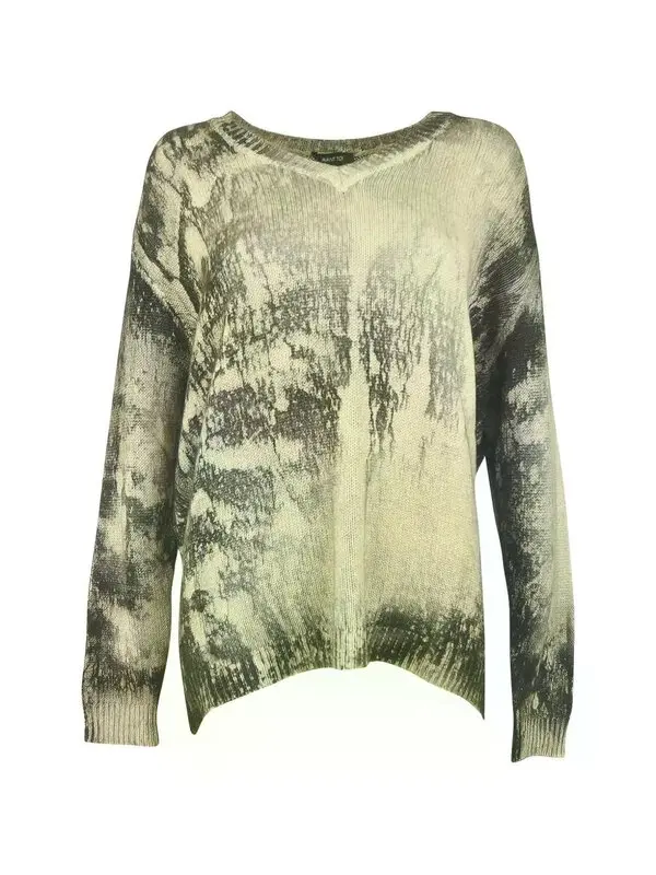Avant Toi Tie-dye V-neck Sweater