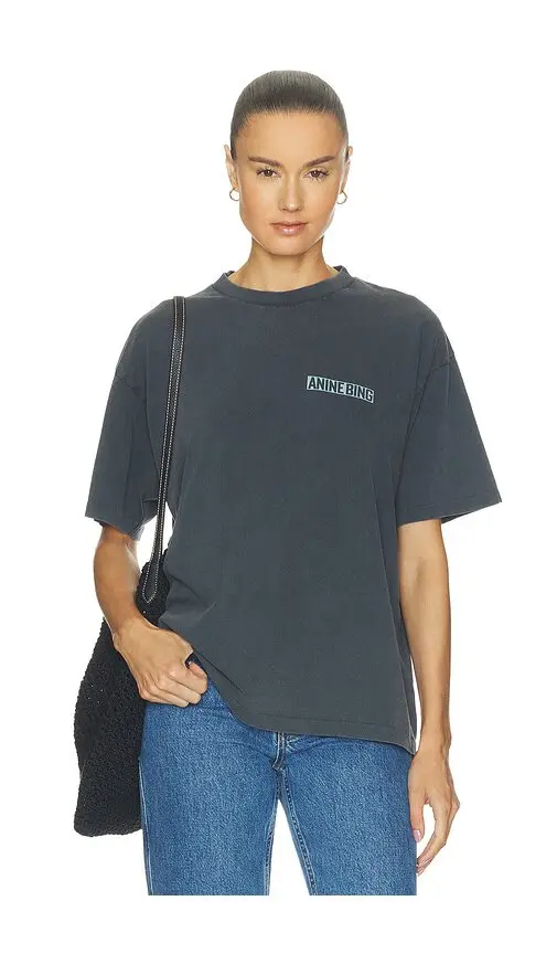 ANINE BING Cade Tee Palm In Black