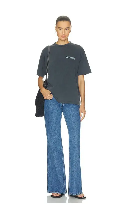 ANINE BING Cade Tee Palm In Black