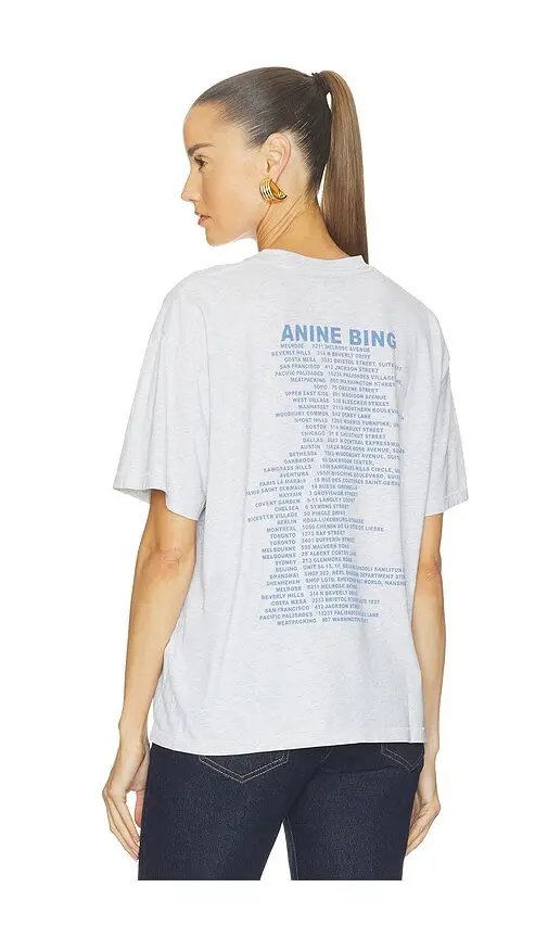 ANINE BING Cade Tee Wave In Light Grey