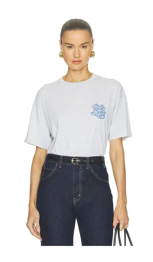 ANINE BING Cade Tee Wave In Light Grey