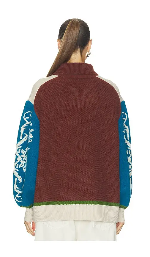 ALEMAIS Lasso Patchwork Knit Sweater In Brown