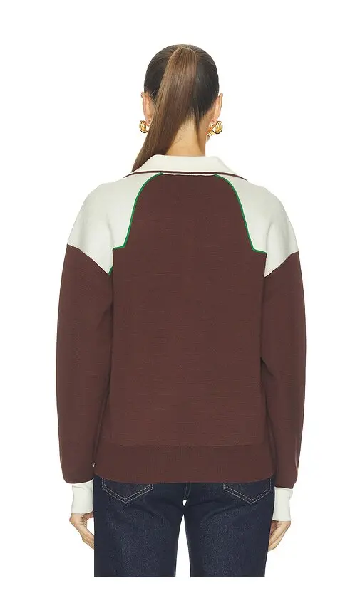 ALEMAIS Lasso Knit Polo In Brown