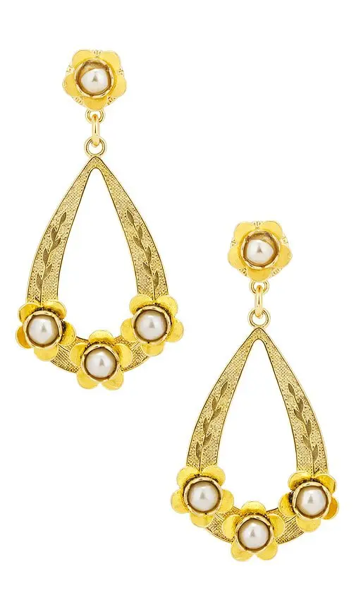 Brinker & Eliza Paisley Earrings In Metallic - Gold