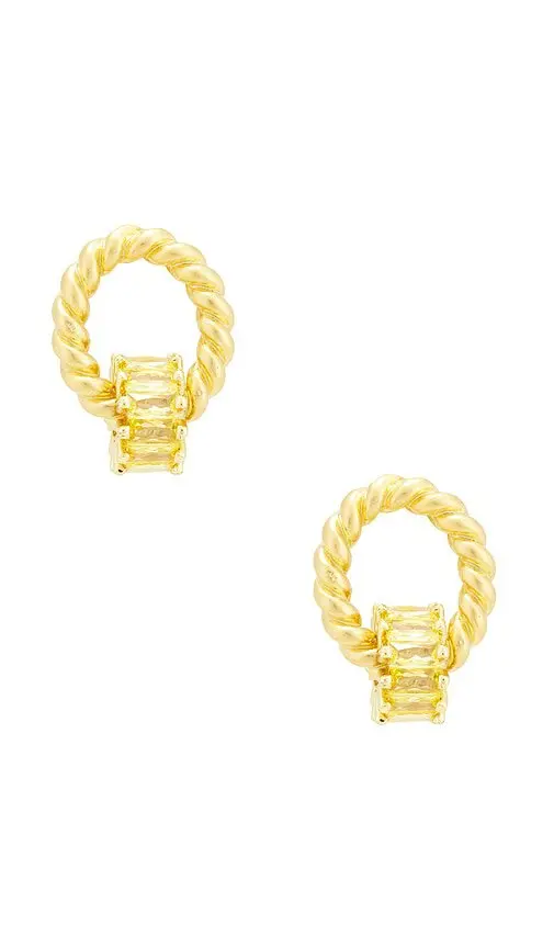Brinker & Eliza Promise Earrings In Metallic Gold - Lemon
