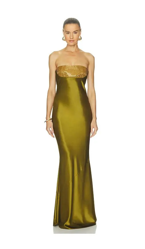 Retrofete Graziella Embellished Maxi Dress - Basil