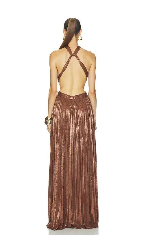 Retrofete Metallic Shell Gown
