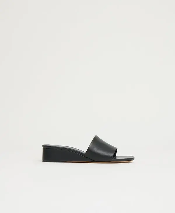 MANSUR GAVRIEL Suede Zeppa Slide - Black