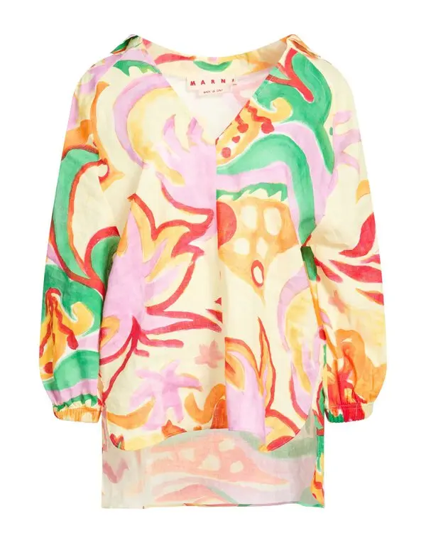 Marni Linen And Viscose Printed Top