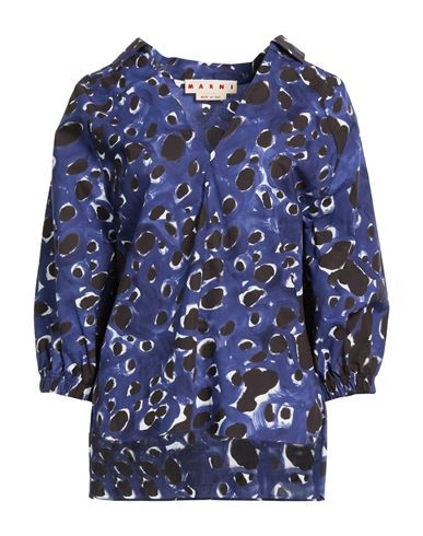 Marni Cotton Poplin Printed V-neck Top