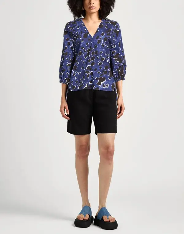 Marni Cotton Poplin Printed V-neck Top