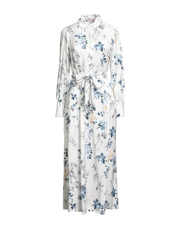 PUROTATTO Floral-print Jacquard Maxi Shirt Dress