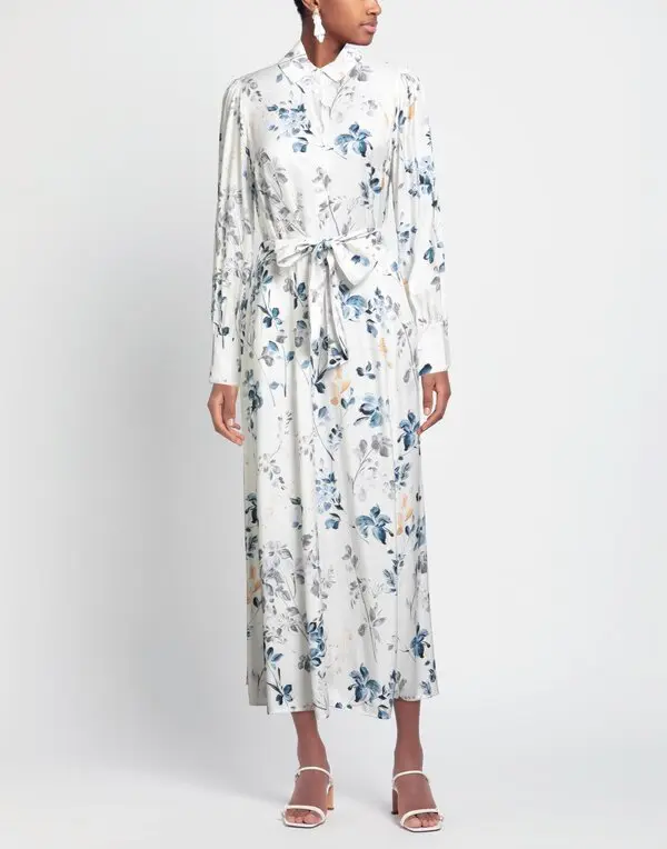 PUROTATTO Floral-print Jacquard Maxi Shirt Dress