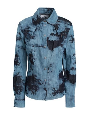 VIVIENNE WESTWOOD Cotton And Linen Denim Shirt - Blue