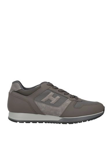 Hogan Sneakers Khaki Size Soft Leather, Textile Fibers