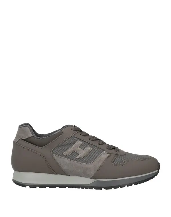 Hogan Sneakers Khaki Size Soft Leather, Textile Fibers