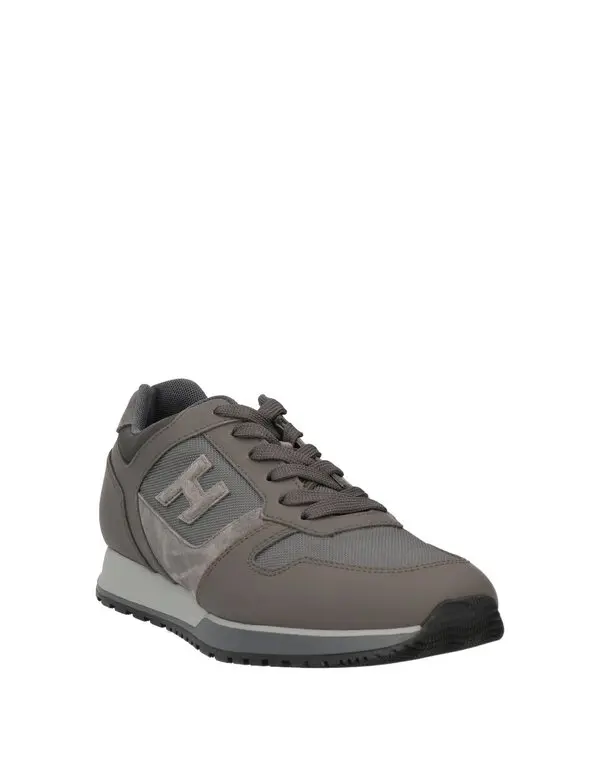 Hogan Sneakers Khaki Size Soft Leather, Textile Fibers