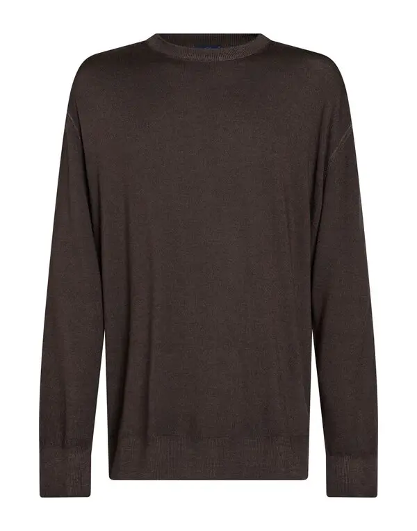 Paul & Shark Virgin Wool Dark Sweater - Brown