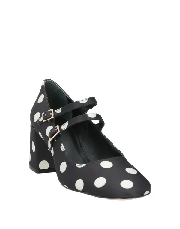 Cosmoparis Polka-dot Satin Mary Jane Pumps