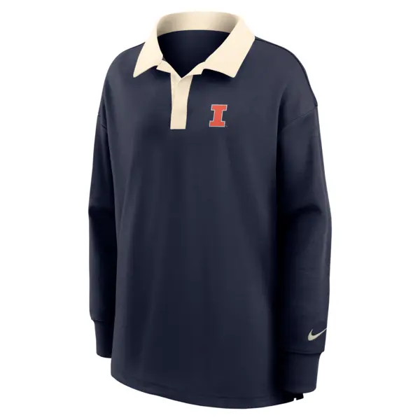 Nike College Illinois Long-sleeve Polo - Blue