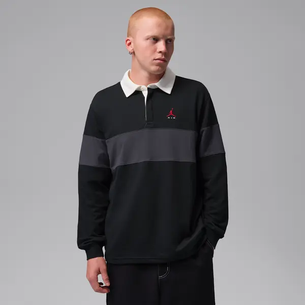 JORDAN Brooklyn Long-sleeve Polo - Black