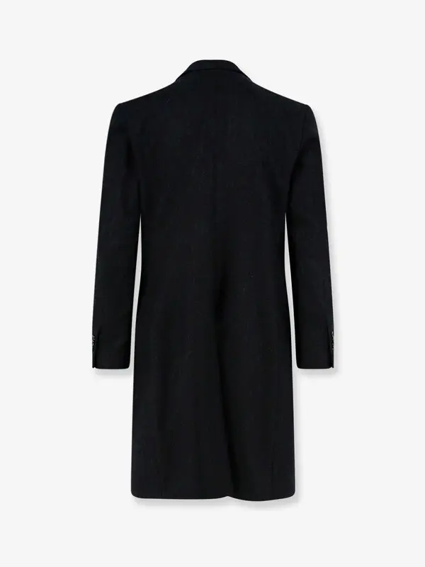 LARDINI Double-breasted Herringbone Coat