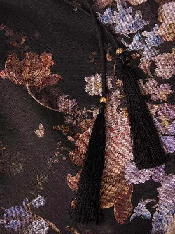 Zimmermann Valiant Embellished Mini Linen And Silk Dress