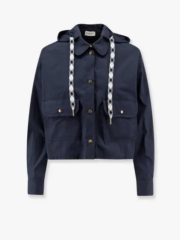 Moncler Cotton Blend Shacket - Blue