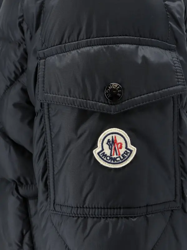 Moncler Asurel Short Down Jacket With Geometric Stitching