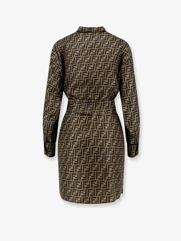 Fendi Allover Ff Motif Silk Dress