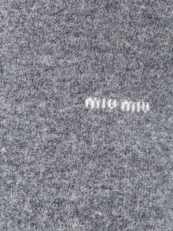 Miu Miu Wool Sweater With Logo Inlay