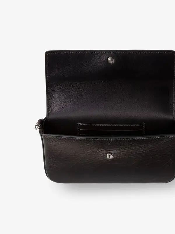 Fendi Crackled Leather Wallet On Chain Tube Crossbody Bag