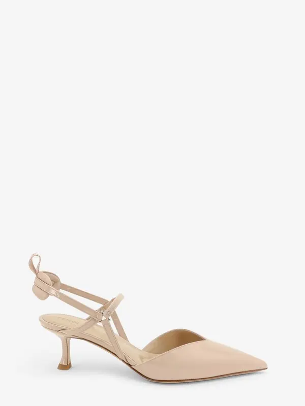 Fendi Very Colibrì Patent Leather Slingback Pumps - Beige