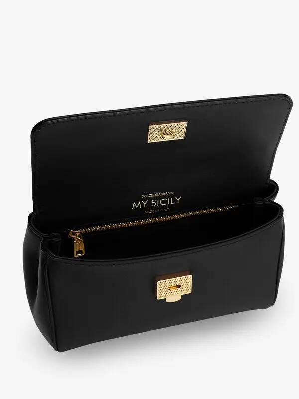 Dolce & Gabbana My Sicily Mini Leather Handbag - Black