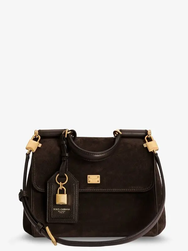 Dolce & Gabbana My Sicily Handbag In Suede - Brown