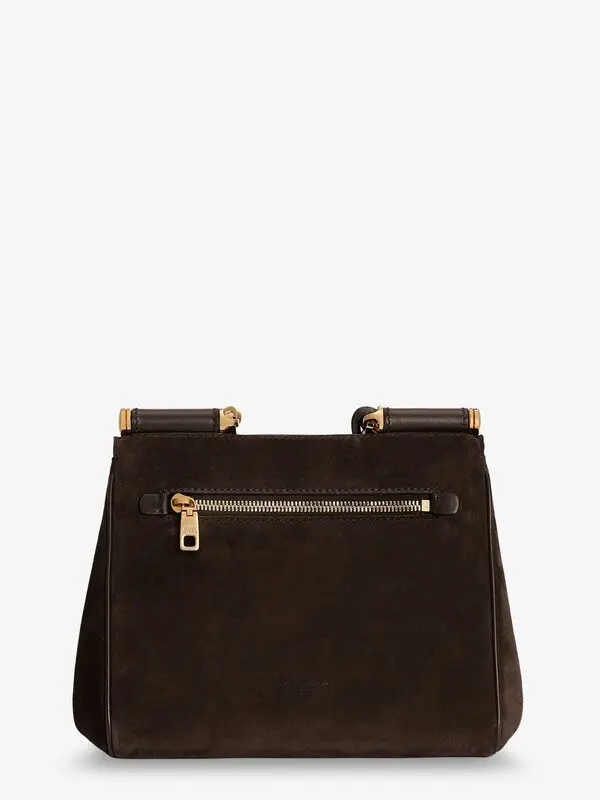 Dolce & Gabbana My Sicily Handbag In Suede - Brown