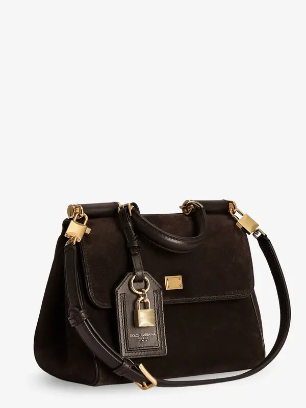 Dolce & Gabbana My Sicily Handbag In Suede - Brown