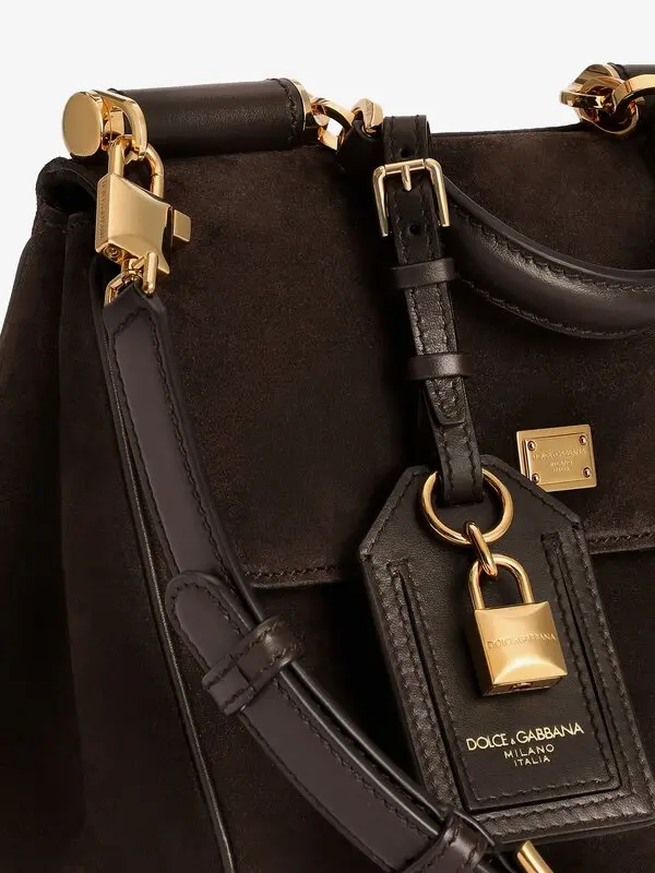 Dolce & Gabbana My Sicily Handbag In Suede - Brown