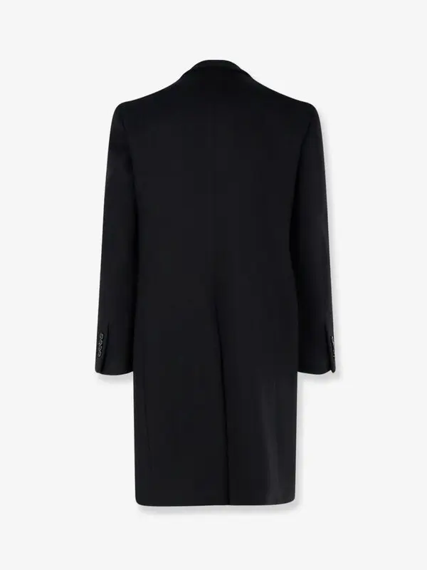 LARDINI Single-breasted Cashmere Coat With Iconic Brooch