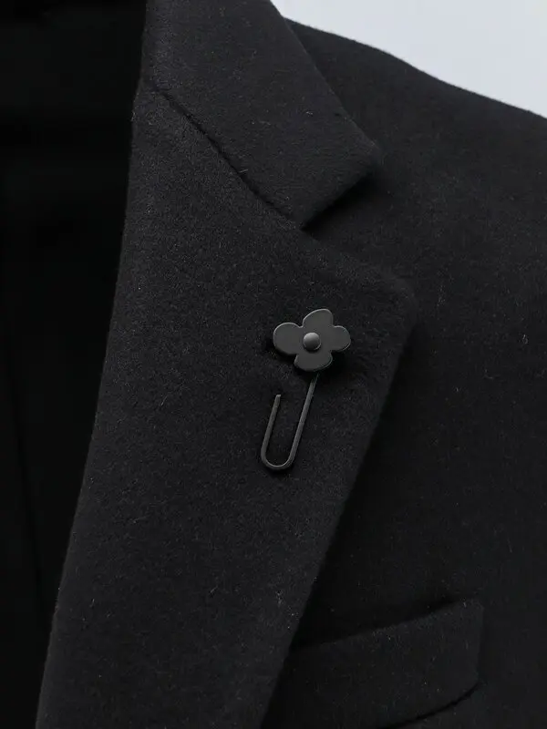 LARDINI Single-breasted Cashmere Coat With Iconic Brooch