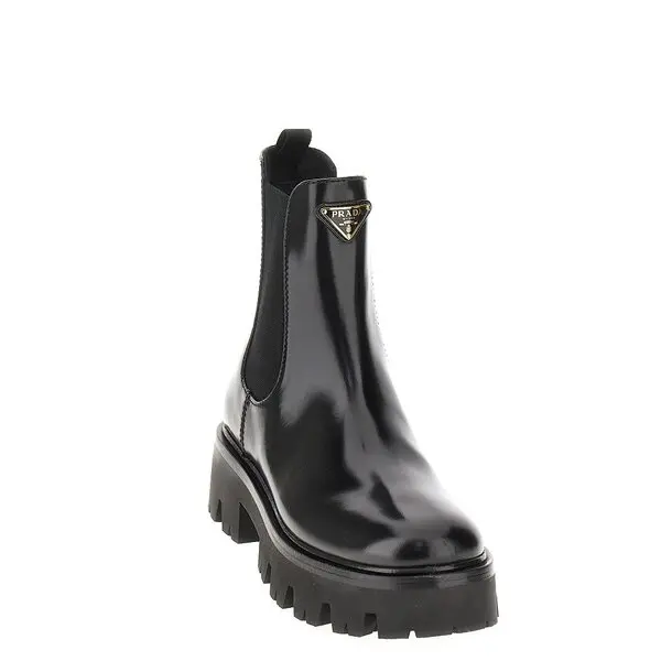 Prada Spazzolato Leather Chelsea Boots
