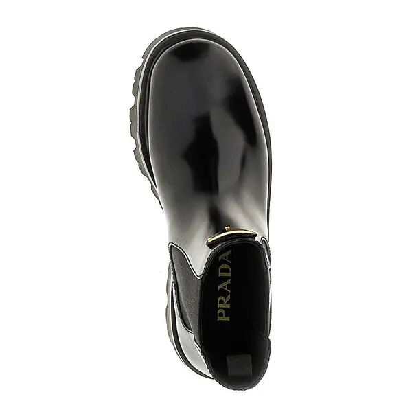 Prada Spazzolato Leather Chelsea Boots