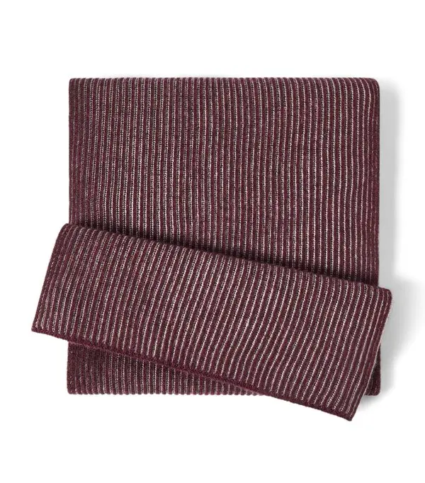 Brunello Cucinelli Cashmere Ribbed Scarf - Purple