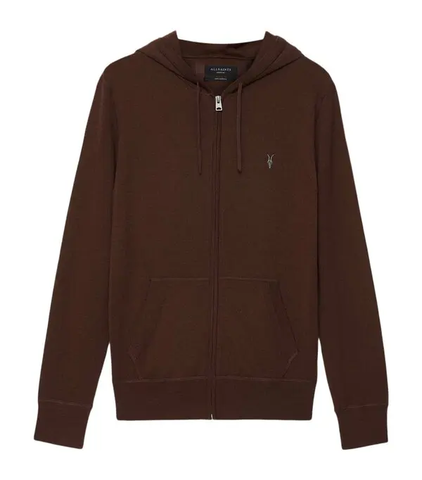 ALLSAINTS Merino Wool Mode Hoodie - Brown