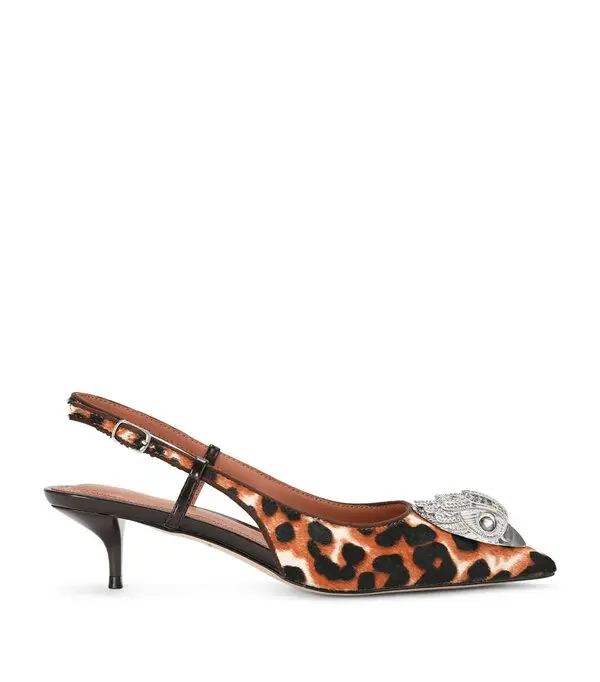 Kurt Geiger Leather Belsize Slingback Heels - Beige